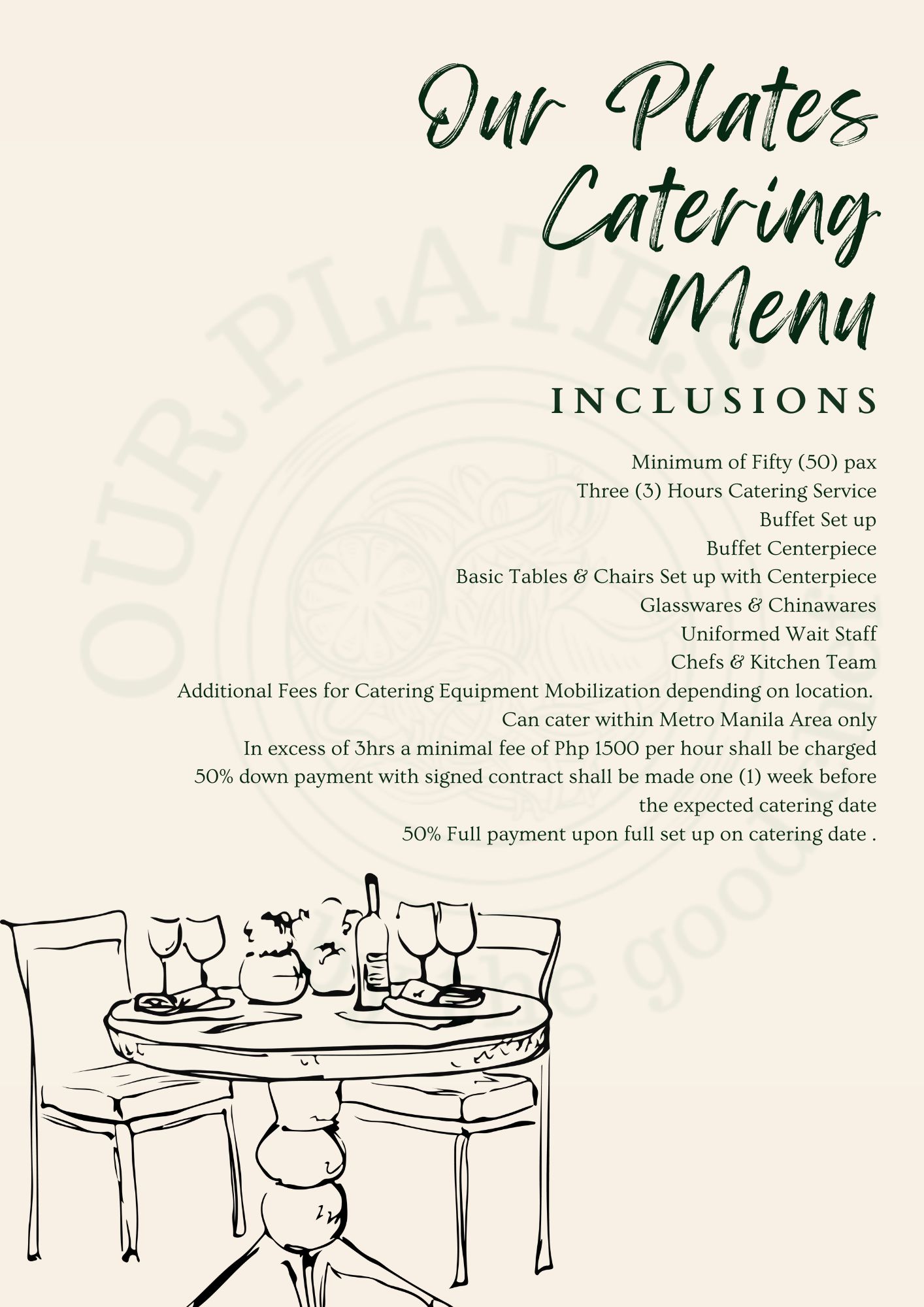 Full Catering Service – Our Plates